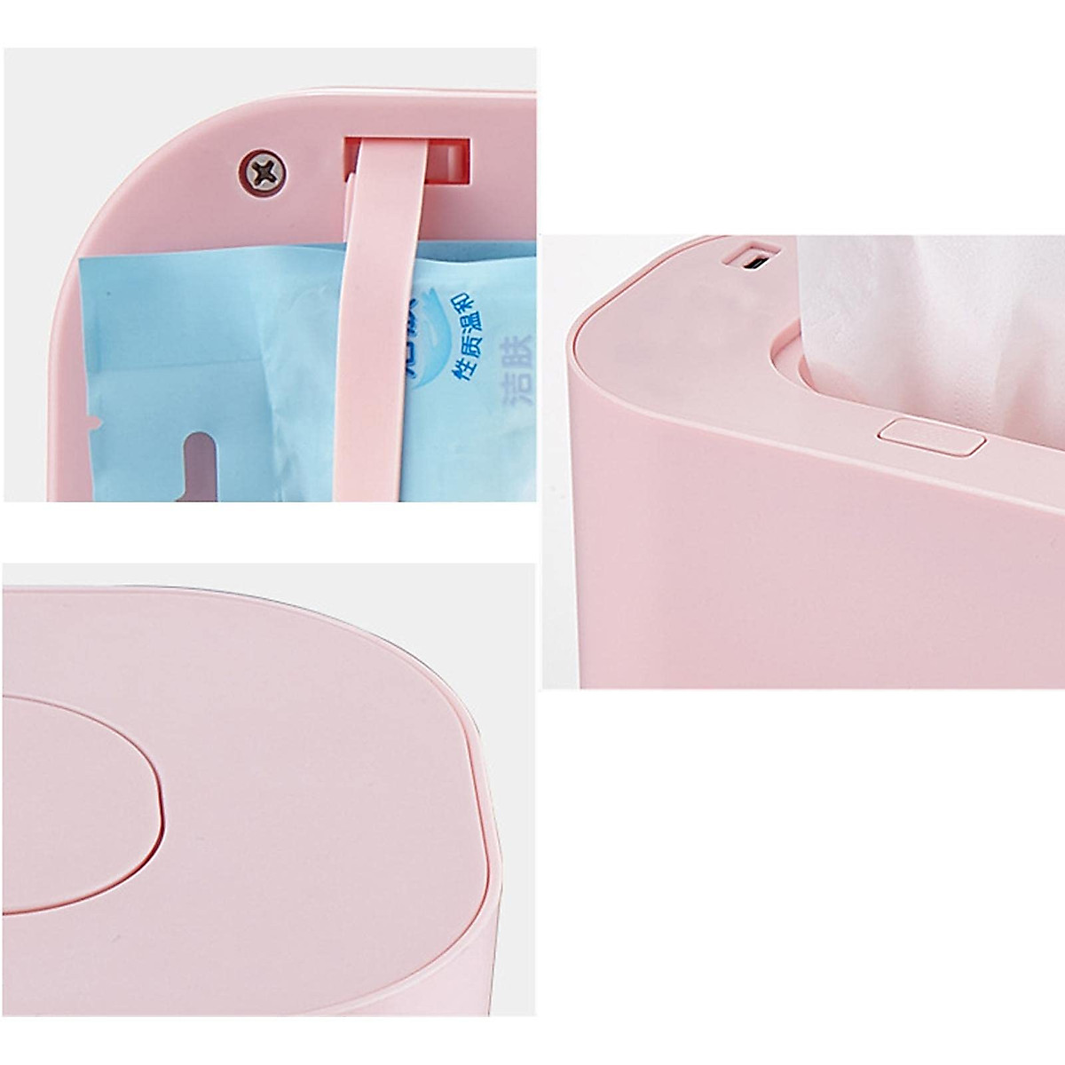 Xiaoling Baby Wipe Heater, Wet Warmer Dispenser Box, Portable Infant with Display, Health Care Supplies, 40℃-60℃ Wide Range Multi-Level Adjustment, 7.87x4.72x5.91in, Pink