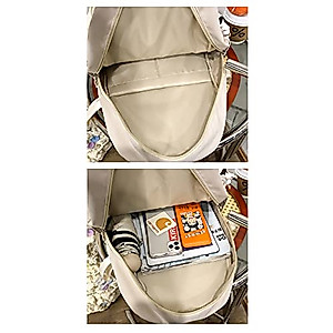 ZUCHON Kawaii Backpack with Cute Pendant & Pin,Large Capacity School Bags Aesthetic Backpacks for School Cute Bookbags (with Lunch Bag) Pink