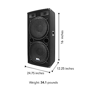 Seismic Audio - Dual 15 Inch PA DJ SPEAKER 500 Watts PRO AUDIO - Band, Bar, Wedding, Church