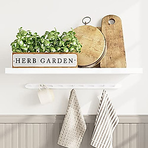 Barnyard Designs Farmhouse Herb Garden Planter Indoor Planter or Outdoor Apartment Window Planter Box, Windowsill Planter Box, Indoor Herb Planter for Indoor Plants, Window Herb Garden, 14.5x3.5