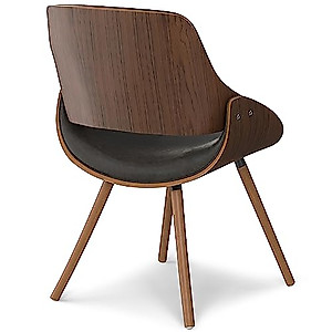 SIMPLIHOME Malden Dining Chair in Distressed Brown Vegan Leather, 22.8" W x 20.9" D x 30.9" H, Mid-Century Modern Wood Back Chair for Dining Room