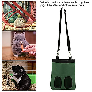 Rabbit Feeding Bag, Hanging with Feeding Hole 600D Oxford Cloth Hay Feeding Bag, for Small Pets Rabbit Small Animals(Green)