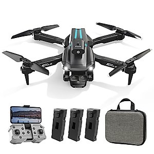 HYTOBP Drones with Camera for Adults 4K, M° Drone with 90° Adjustable Lens, 3 Batteries, One Button Take Off/Landing, 4K Drone with Camera for Beginners Adults
