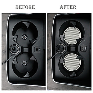 SINGARO Car Cup Coaster, 4PCS Universal Non-Slip Cup Holders Embedded in Ornaments Coaster, Car Interior Accessories, Gray