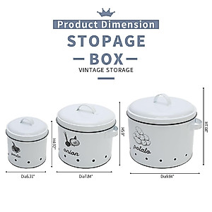 3-in-1 Large White Potato, Onion & Garlic Storage Canisters