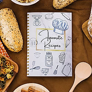 Recipe Book to Write in Your Own Recipes, 1 Pack 8.5" x 11" Blank Recipe Notebook, Double Spiral Cookbook Recipe Journal Notebook Include 200 Recipes Page With Beautifull Inner Design