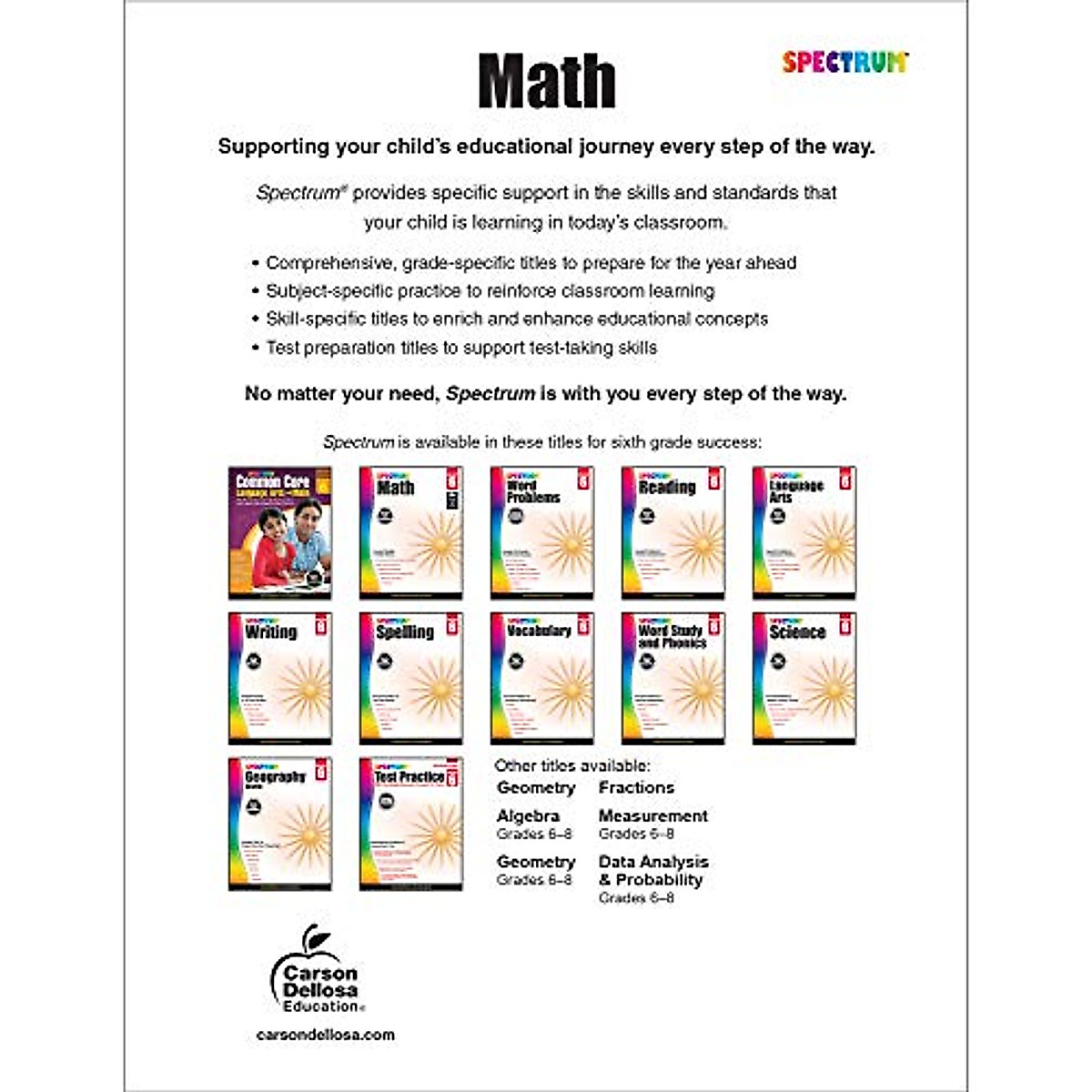 Spectrum Math, Grade 6