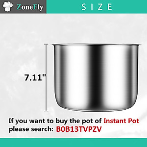 Original 8Qt Power Cooker XL Replacement Inner Pot Stainless Steel Compatible with 8 Quart Power Pressure Cooker Model PPC772 (or #PPC772) PPC780 (or #PPC780) and WAL3 Stainless Steel Inner Pot Parts