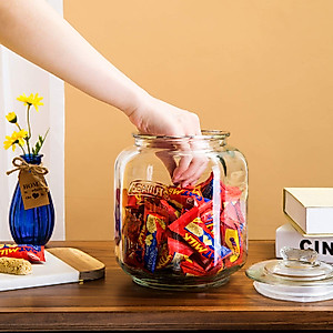 Diamond Star Glass Storage Jar Wide Mouth Canning Jar Large Candy Jar Kitchen Storage Containers with Airtight Glass Lid (120oz)