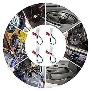 4 Pack Speaker Harness for Jeep Dodge Chrysler Models Front Rear Door Speaker Wiring Harness Adapter 72-6514 - Door Speaker Replacement Speaker Wire Harness