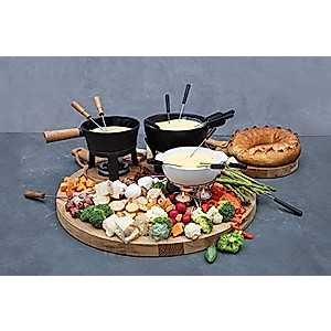 Boska Cheese Fondue Party Set - Fondue Pot Set Microwave Safe Ceramic Hot Pot Chocolate Fountain Snack - Wedding Registry Items Small Kitchen Appliances for up to 4 Persons