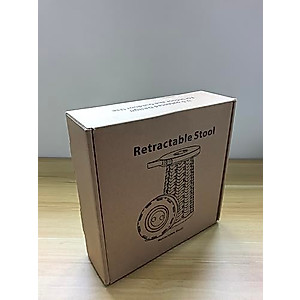 Hesanzol Portable Telescopic Stool with Seat Cushion, Adjustable Retractable Folding Stool for Indoor Outdoor, Lightweight Collapsible Stool for Adults, Load Capacity 400lbs (Black)