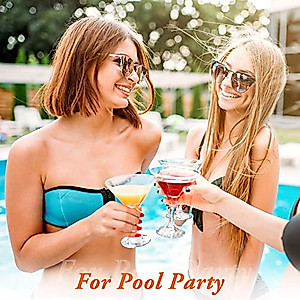 100 Packs Clear Plastic Martini Glasses 2oz Disposable Cocktail Glasses Mini Dessert Cups Shooter Shot Glasses for Parties Wedding Events, Cocktails Parties