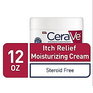 CeraVe Moisturizing Cream for Itch Relief | Anti Itch Cream with Pramoxine Hydrochloride | Relieves Itchy with Minor Skin Irritations, Sunburn Relief, Bug Bites | Fragrance Free | 12 Ounce