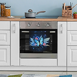 Dujiea Blue Butterfly Flower Kitchen Dish Towels Decorative Hand Towels Absorbent Microfiber Towel Multipurpose for Bathroom Hotel Gym Spa 15 X 27 Inches