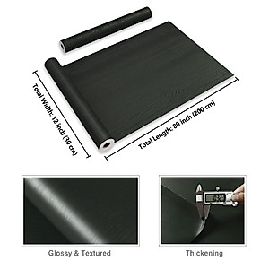 CRE8TIVE Dark Green Wood Contact Paper for Cabinets Faux Wood Wallpaper Peel and Stick Wood Grain Contact Paper Self Adhesive Removable Wood Vinyl Wrap for Bedroom Countertops Lockers Shelves 12"x80"