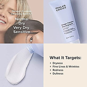 Paula's Choice Omega Complex Cleansing Balm, Double Cleanse Face Wash & Daily Makeup Remover, Suitable for Dry & Sensitive Skin, Mineral Oil-Free, Paraben-Free & Fragrance-Free, 3.5 Fl Oz