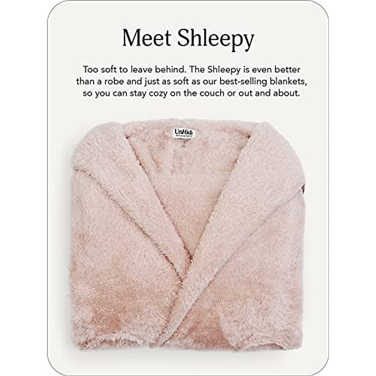 UnHide Shleepy Faux Fur Robe - Lightweight, Extra Soft, & Warm Wearable Blanket - Made From Soft Polyester Faux Fur Material - Machine Washable - Rosy Baby - Medium