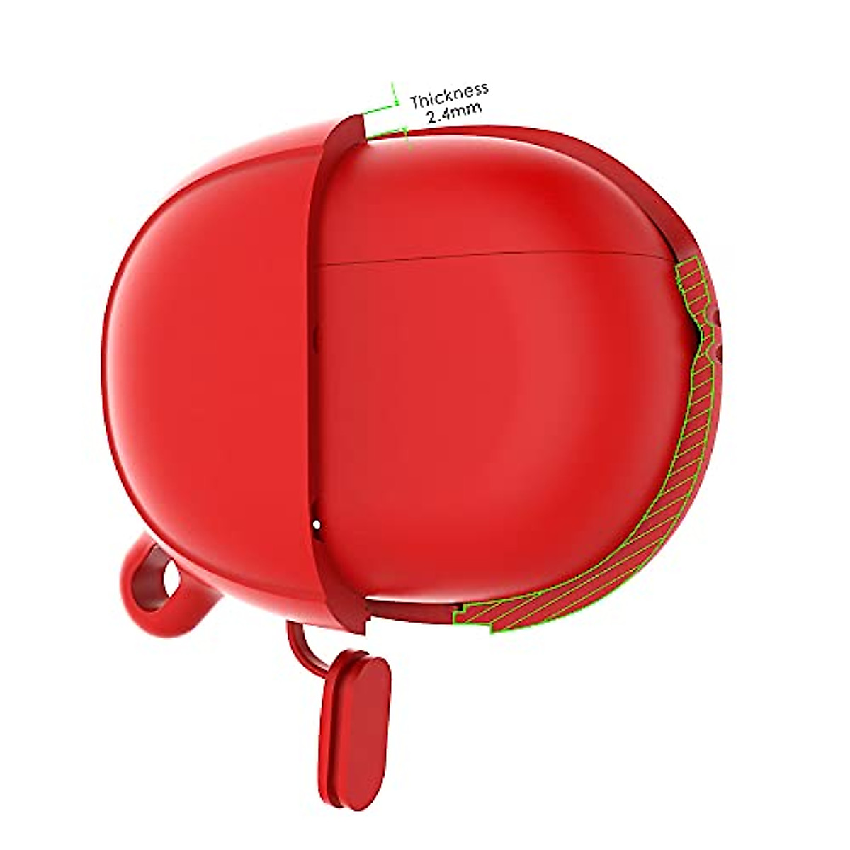 SCALZDK Apple Beats Studio Buds Folded Case Cover Anti-Lost Waterproof Case Headphone Cover Style 2021 New Wireless Earbuds Red Heavy Duty Silicone Protective Skin Sleeve with Hook Accessories (Red)