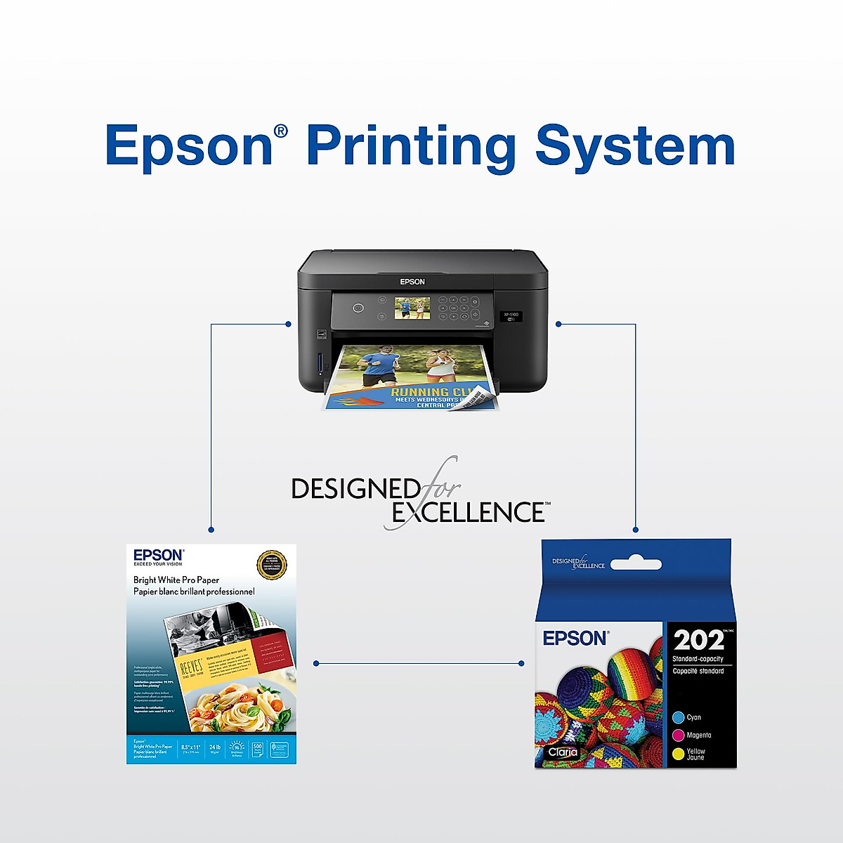 EPSON T202 Claria -Ink High Capacity Black & Standard Color -Cartridge Combo Pack (T202XL-BCS) for select Epson Expression and WorkForce Printers