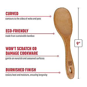 Joyce Chen Burnished Bamboo Rice Paddle, 9-Inch