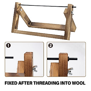 Wooden Yarn Holder Horizontal Yarn Holder for Crocheting Knitting and Crochet Supplies Dispenser Yarn Ball Holder for Crocheting, Yarn Ball Holder or Crochet Yarn Holder Thread Rack Organizer