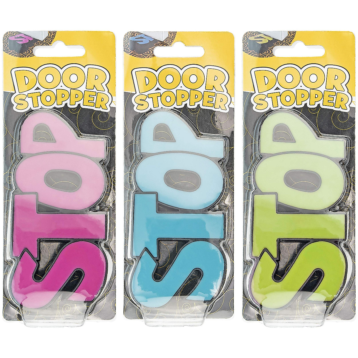 "STOP" Door Stoppers / Door Wedges, Pack of 3