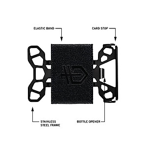 Gerber Gear 30-001492N Barbill Mens Minimalist Stainless Steel,Elastic Wallet, Slim,Lightweight,Bottle Opener, Black , 2 x 6 x 4.5 inches