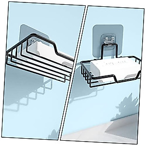 Levemolo 3pcs Kitchen Drilling Rack Dish Sponge Shampoo Organizer Bar Tissue Caddy Wall Shelf Bathroom Steel No Shower Wire Draining for Basket Soap Adhesive Mounted Storage Self Holder