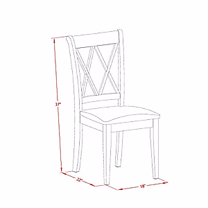 East West Furniture DMCL5-MAH-C 5 Piece Kitchen Table Set for 4 Includes a Round Dining Table with Dropleaf and 4 Linen Fabric Dining Room Chairs, 42x42 Inch, Mahogany