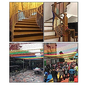 MAGFYLY Banister Guard net Child Safety Net Stair Fall Protection Netting Balcony Protection Nets Indoor and Outdoor Fence Net Yellow Nylon Rope Net Climbing Net Garden Decorative Fence Net 2x3m