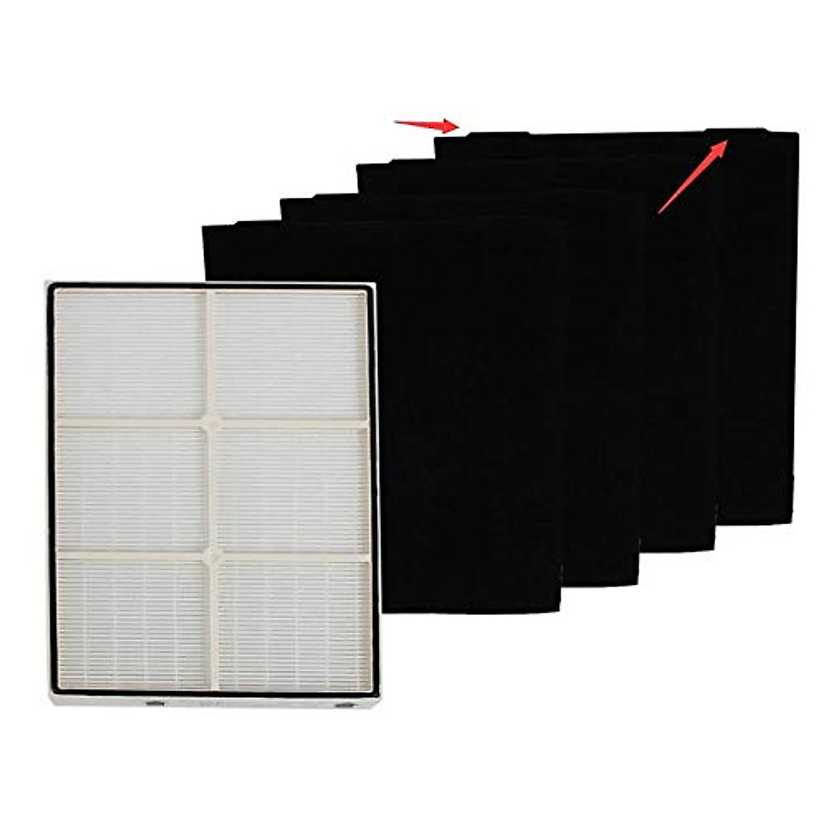 MaximalPower VF WP 1183054K Set HEPA Whirlpool Whispure Air Purifier, Whirpool Filter + 4 Pre-Carbon Black Filters