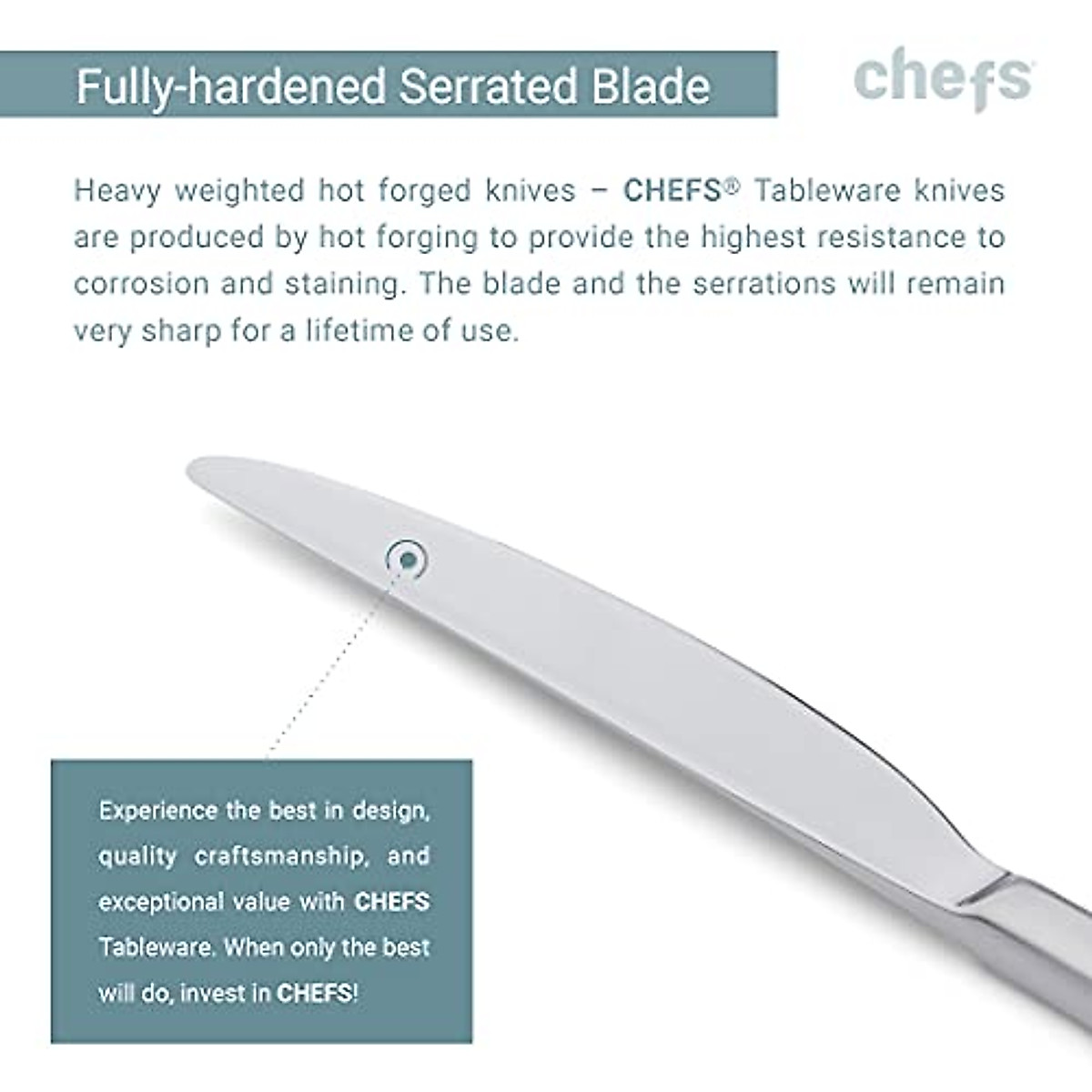Chefs 18/10 Stainless Steel 44pc Flatware Set, Service for 8, Mesa Satin