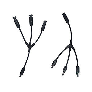 KRXNY PV Solar Panel Wire Connector 1 to 3 Y Branch Parallel Cable Adaptor Connectors 1 Pair