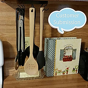 EZ Reach - Under Cabinet Utensil Holder (Maple - Stainless Hooks)