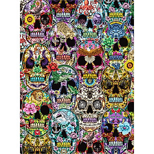 TAOZI&LIZHI Jigsaw Puzzles for Adults 1000 Piece, Halloween Puzzle Picture Family Decorations, Day of The Dead (Sugar Skulls), Party Supplies Unique Christmas Birthday Gifts for Kids and Teenagers
