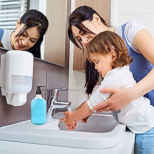 2 Pcs 10 Ounce Clear Plastic Pump Bottle Dispenser, Refillable Empty Bottle Container with Pump for Essential Oil Soap Lotion Shampoo.