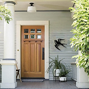 CREATCABIN Love Swallows Garden Sign Metal Wall Decor Tree Art Metal Bird Wall Art Signs Black Hanging for Christmas Halloween Home Decoration Indoor Outdoor Garden Aesthetic Bedroom 10x9inch