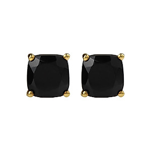 YoTreasure 1.80 Ct. Black Onyx Earrings Solid 10k Yellow Gold Stud Jewelry