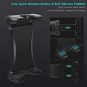 Car Dashboard & Windshield Tablet Mount Holder, 360° Rotation Window Dash Stand for iPad Pro 12.9/11/10.5/9.7/Air/Mini, Samsung Galaxy Tab, 4.7-12.9" Tablets & Phone, TPU Suction Cup Sticky Gel & Pad