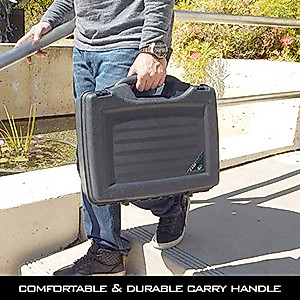 CASEMATIX Miniature Storage Hard Shell Figure Case - 80 Slot Figurine Minature Carrying Case with Customizable Foam Layer for Large Miniatures Compatible with Warhammer 40k, DND & More!