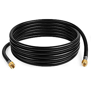 GASPRO 18FT Propane Hose Extension with 3/8" Female Flare on Both Ends and 6FT Propane Hose with Regulator for Gas Grill, Outdoor Heater, Camping Stove, Fire Pit, and More