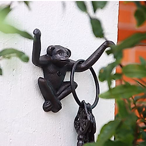 lanyinxianzi Rustic Cast Iron Monkey Hook Wall Hanger Decor Wall Key Holder Towel Holder