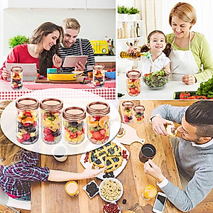 Mason Canning Lids and Rings,Aulufft 24 Sets Mason Jar Split-type Lids and Bands Leak Proof Secure Stainless Steel Mason Storage Covers, Rose Gold