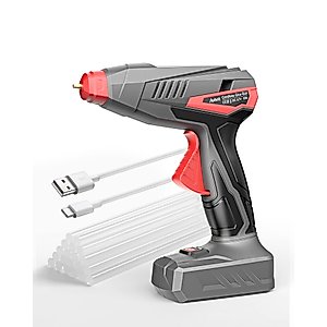 Avhrit Cordless Hot Glue Gun, Fast Preheating Glue Gun Kit with 20 Pcs Glue Sticks, Rechargeable Glue Gun with Built-in Battery, Auto Shut-off Glue Gun for Christmas Crafts, Repairs and DIY