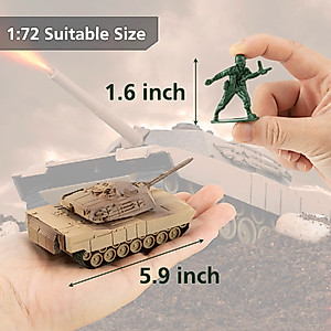 Gresdent WW2 Army Tank and Army Men Toys Playset,2 US M1A2 Tank Models and 10 Toy Soldiers for Kids Boys