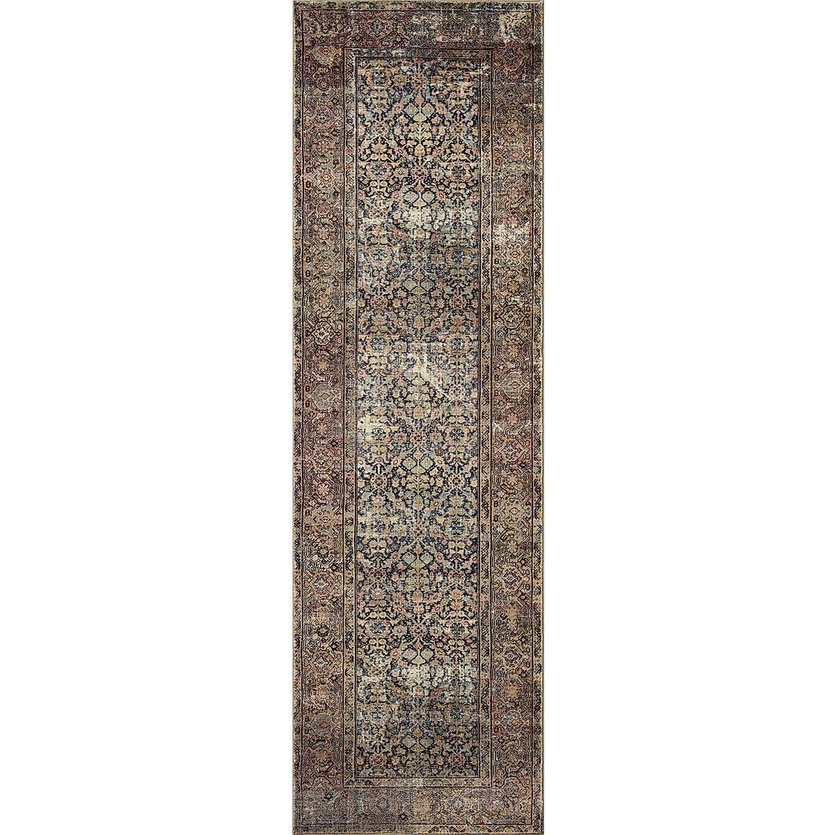 Loloi Amber Lewis x Morgan Denim/Multi 2'-3" x 11'-6" Runner Rug