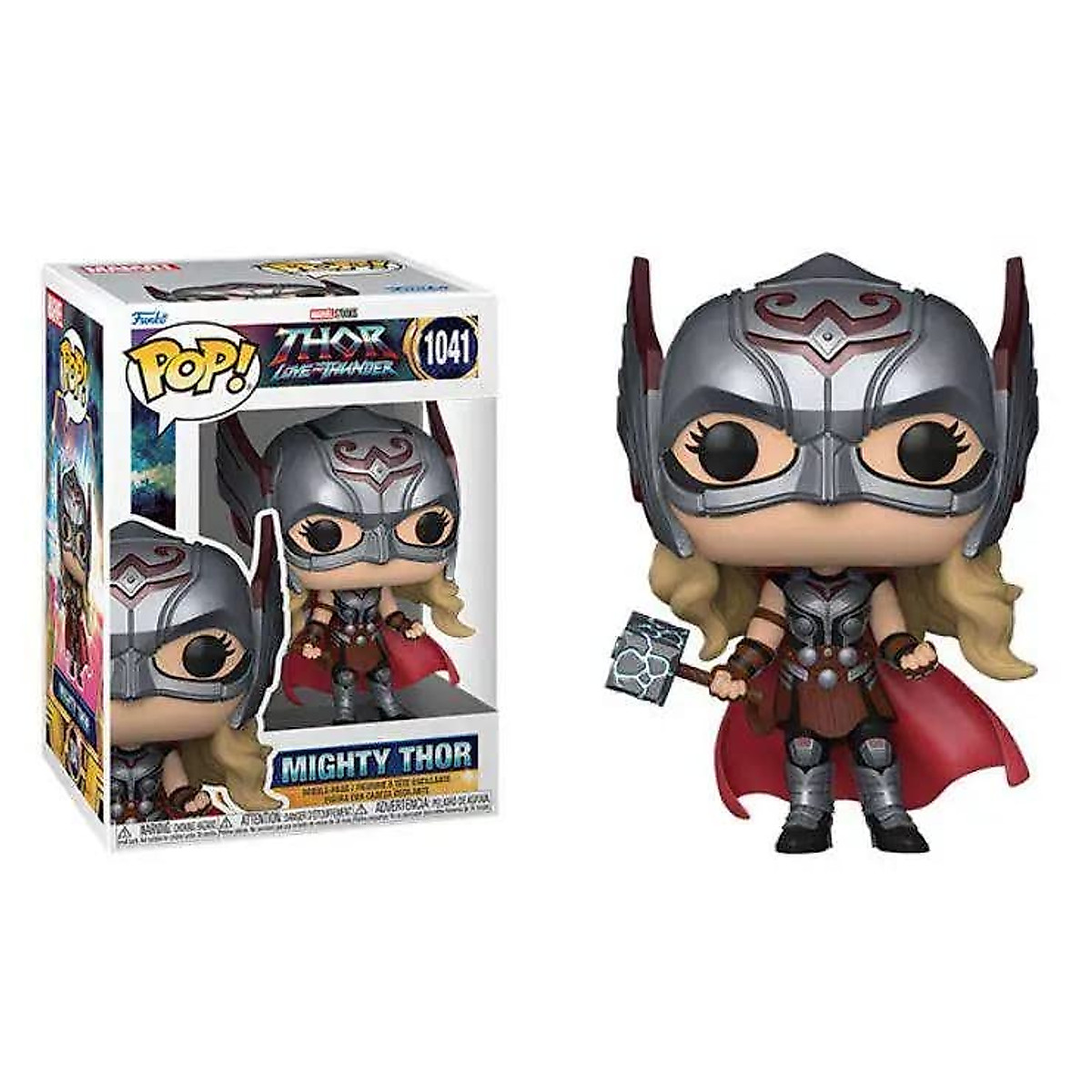 POP Thor: Love and Thunder - Mighty Thor [Jane Foster] Funko Vinyl Figure (Bundled with Compatible Box Protector Case), Multicolor, 3.75 inches