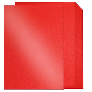 Colarr 120 Sheets Valentine's Day Shimmer Cardstock Double Sided Thick Paper 8.5 x 11" for Pink Red Weight Cover Greeting Card Invitation Birthday Wedding Party Supplies(Red, 210gsm)