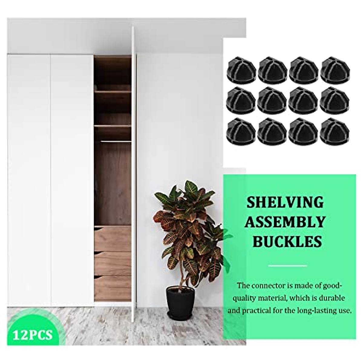 balacoo Wire Connectors Mesh Fence 12pcs Plastic Connector Wire Cube Connectors Modular Organizer connectors Closet Storage connectors Wire Grid Cube Cabinet Shelf Storage Racks Shelves